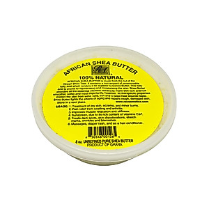 REAL African Shea Butter Pure Raw Unrefined From Ghana"IVORY" 8oz. CONTAINER