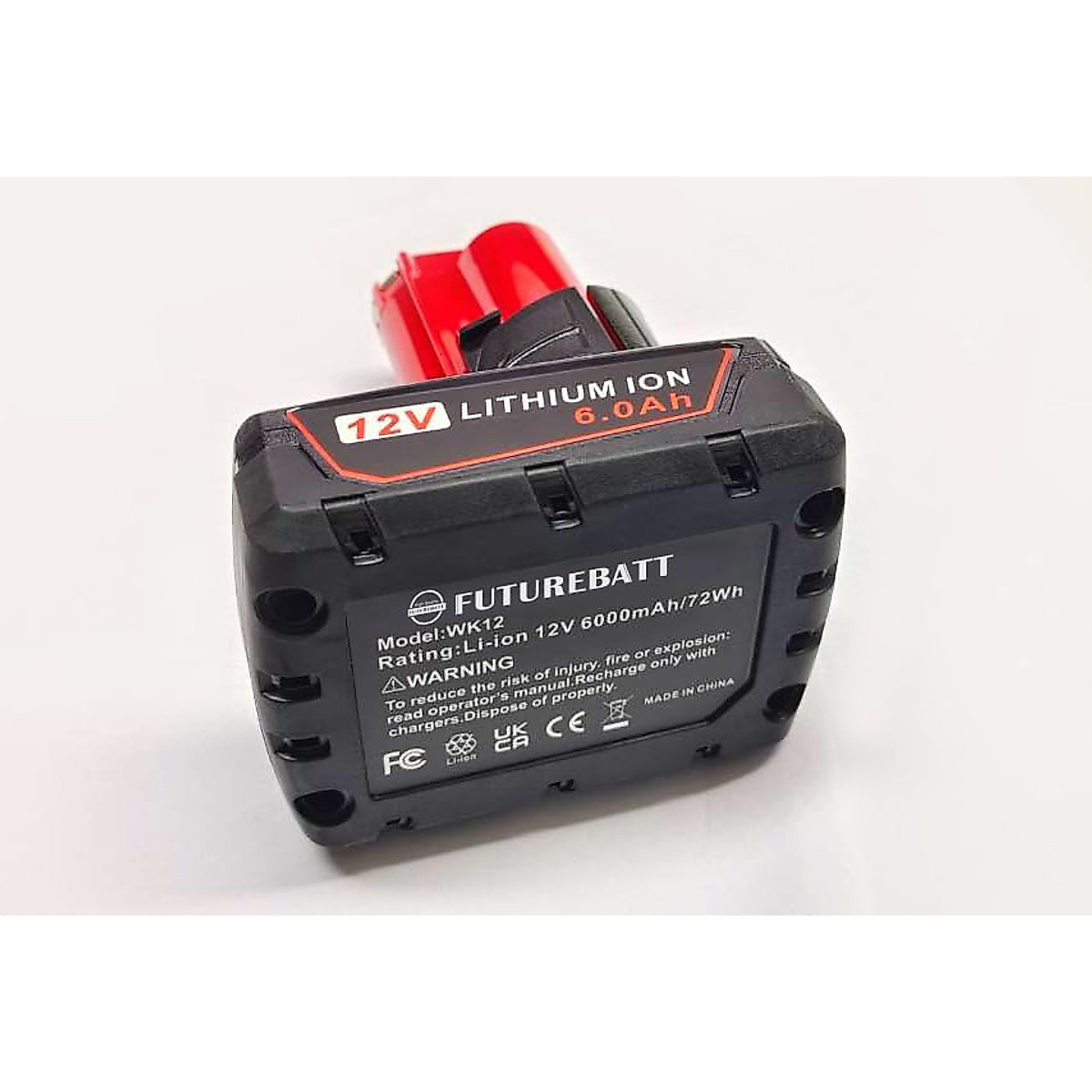 HIGH QUALITY FUTUREBATT FUTUREBATT [2Pack Battery Replacement for Milwaukee M12 Lithium 6.0Ah (6000mAh) 12V Battery Upgraded Power Tools 48-11-2420 48-11-2410 48-11-2411 48-11-2401 48-11-2402