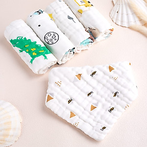 Verster Muslin Burp Cloths 5 Pack, 11.8x11.8”, Colorful Burp Cloths Baby Girl, Burp Cloths Baby Boy, Burping Cloths for Babies, Burp Cloths, Muslin Washcloths, Burp Clothes