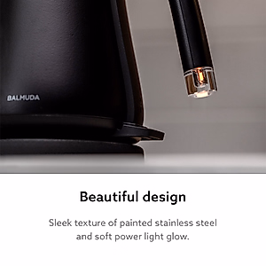 BALMUDA The Kettle | Electric Lightweight Gooseneck Kettle | Stainless Steel | 0.6L (20fl oz) Capacity | Neon Light Indicator | Perfect for Tea and Coffee | K02H-BK | Black | US Version