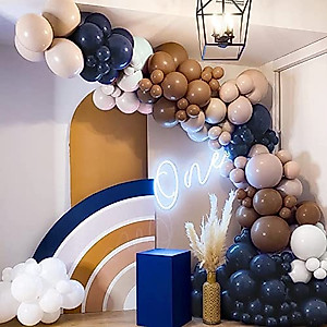 Brown Balloons Garland Arch Kit 105Pcs Different Sizes 18In 10In 5In Latex Pastel Coffee Khaki Matte Balloons Decorations for Baby Shower Teddy Bear Safari Jungle Themed Wild One 1st Birthday Wedding