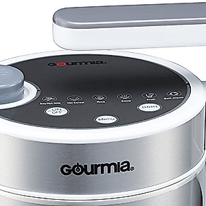 Gourmia GSM1450 Automatic Soup Maker - 6 in 1 Hot or Cold Soup Maker Plus Soy Milk, Rice, Porridge & More - 4 Blades, Cool Touch, Durable Stainless Steel with Free Recipe Book