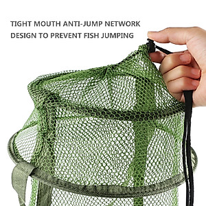 mouhike Collapsible Fish Basket Mesh Fish Trap Portable Fish Cage Foldable Fishing Keep Net for Keeping Fish Alive, Bait Storage Crayfish Crab Minnows Shrimps Lobsters