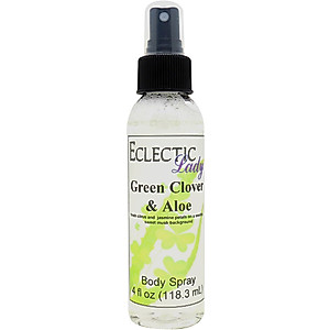 Green Clover And Aloe Body Spray, 4 ounces, Body Mist for Women with Clean, Light & Gentle Fragrance, Long Lasting Perfume with Comforting Scent for Men & Women, Cologne with Soft, Subtle Aroma For