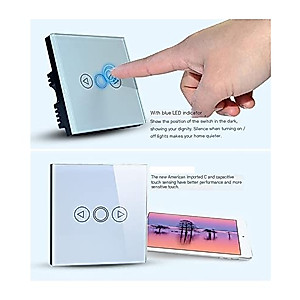 LAZIRO Dimmer Wall Touch Switch 500W Panel for LED Lights and Dimmable Halogen Lights (Color : White, Size : 110-240V)