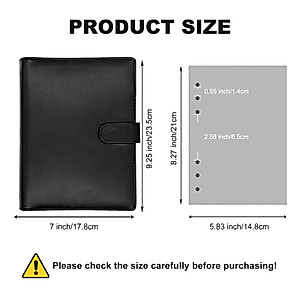 45 Pcs Budget Binder with Zipper Envelopes,PU Leather Money Organizer for Cash Bills Coupon Card, Budget Planner for Saving Money,Cash Envelopes for Budgeting,Money Saving Binder,Marble Black