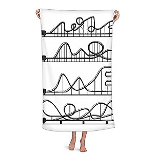 Amusement Park Black Roller Coaster Outline Throw Blanket Soft Warm Flannel