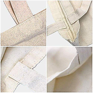M-Aimee Canvas Craft Tote Bags - 10 Pack 13"x10" Fabric Blank Tote Bags, Natural Cotton for DIY Crafts, Gift Bag and Wedding, Birthday, Shopping, or Reusable Grocery Bag