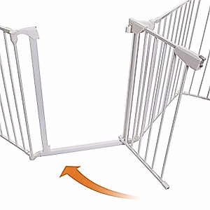 Dreambaby Newport Adapta Baby Gate - Use at Top or Bottom of Stairs - for Straight, Angled or Irregular Shaped Openings (White)