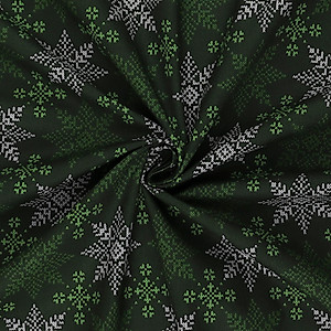 Mook Fabrics Cotton It's Sweater Weather, Evergreen Cut by The yard