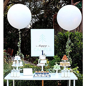 5pcs Large White Balloons Giant 36 Inch Big White Balloons Jumbo Latex White Balloon for Wedding Birthday Baby Shower Carnival Party New Year's Day Decorations