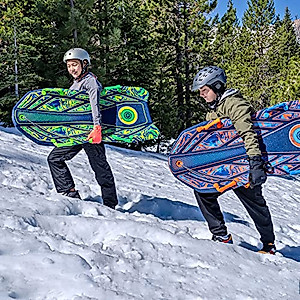 Sno-Storm Premium Foam Snow Sled 2-Pack | Superior Foam Recreational Snow sled | Tow Rope and Handles | Sized for Youth and Adults | Contoured Deck Design | 50in-127cm Design Length |, Camo