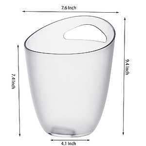 Nicunom 2 Pack Acrylic Ice Bucket, 3.2 L Wine Bucket Food Grade Storage Tub for Drinks and Parties Frosted Clear Tub Perfect for Wine, Champagne or Beer Bottles
