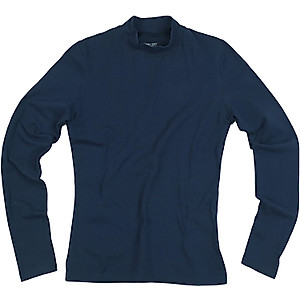 Reebok Womens Long Sleeve Mock Collar Athletic Shirt (Medium, Navy)