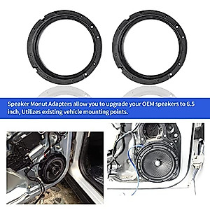 RED WOLF Car Door Speaker Adapter Bracket 6.5 Inch Fit VW Volkswagen Passat Golf/Jetta/Beetle1999-2019, Porsche 2000-2006, Skoda 2005-2013 Install Aftermarket Speaker Adapter Spacer Ring