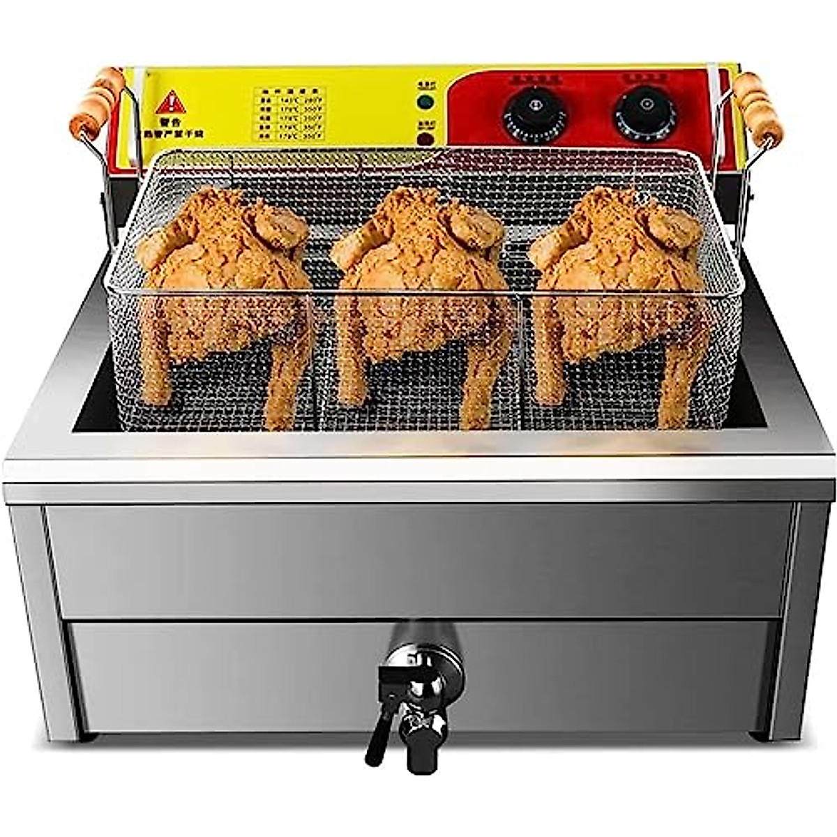 Electric Deep Fat Fryer, Frying Machine, Deep Fryer Polished Stainless Steel Tank Chip Fryers For Home And Commercial, Easy Clean, Large Electric Fryer For French Fries Chicken Shrimp (Size : 18L)