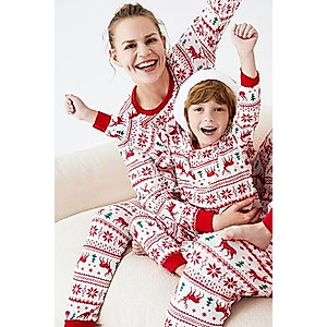 PATPAT Family Christmas Pajamas Matching Sets Reindeer and Snowflake Patterned Sleepwear Xmas Holiday PJS Set Women X Large