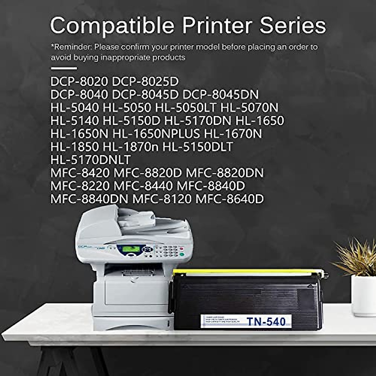 ACTi (Black,1-Pack) Compatible TN-540 Toner Cartridge Replacement for Brother TN540 HL-5050LT HL-5070N HL-5140 HL-5150D Printer Toner Cartridge