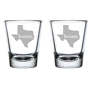 MIP Brand Set of 2 Shot Glasses 1.75oz Shot Glass Texas Home