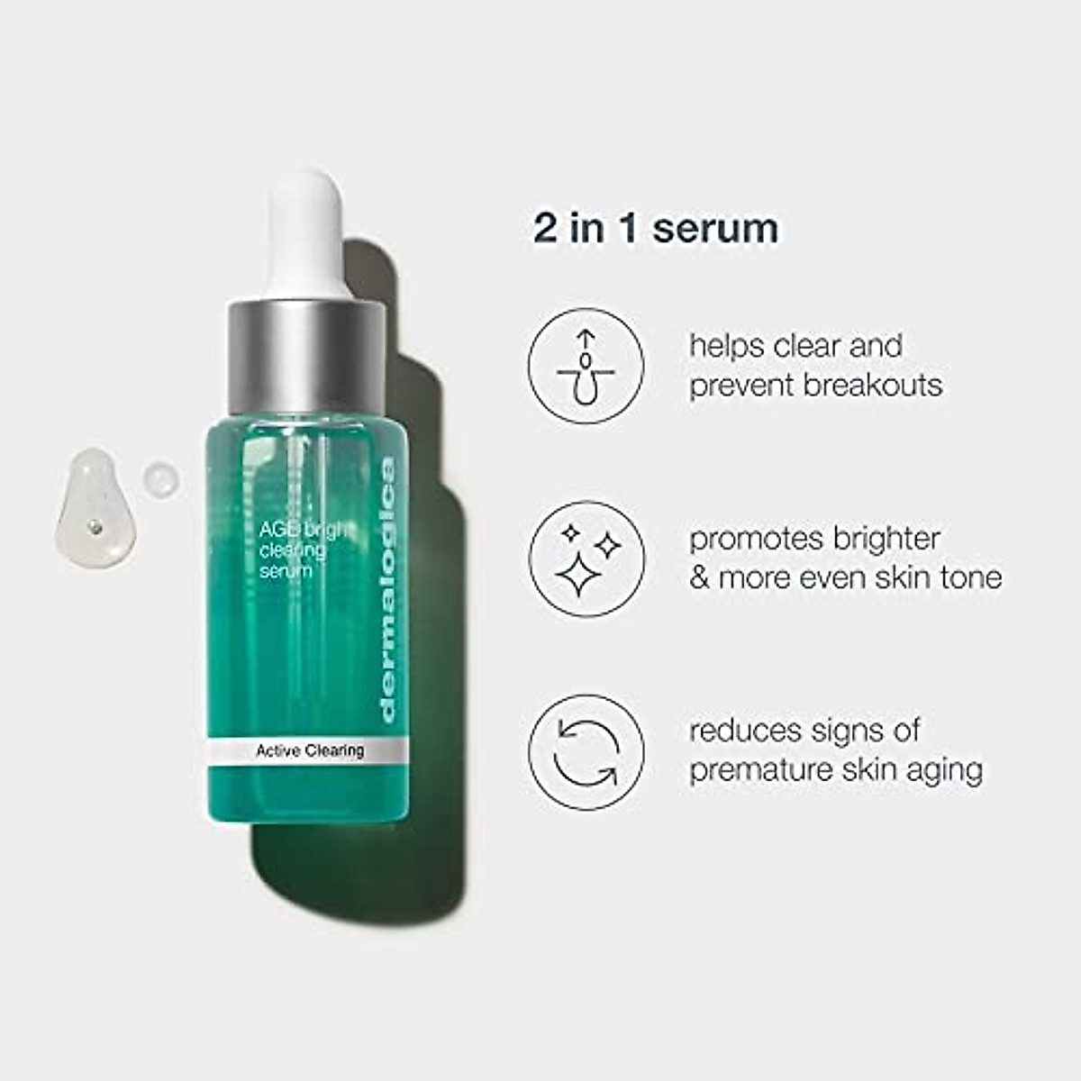 Dermalogica Age Bright Clearing Serum (1 Fl Oz) Anti-Aging Face Serum with Salicylic Acid - Promotes Smoother, Clearer, Brighter, and More Even Skin