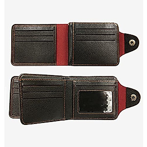 Bi-fold Leather Wallet, Wallets Cartoon Short Purse, Male Women Wallet Credit Card Holder