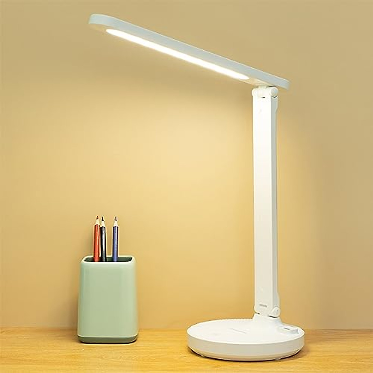ADWOA LED Desk Lamp, Desk Light with Flexible Arm, Modes Dimmable Double Head Desk Lamps for Home Office Workbench Reading Feature, Desk Light for Home/Office/Drafting/Reading (White)