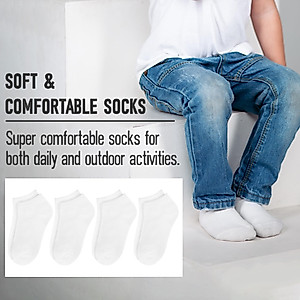 Cooraby 25 Pairs Kids' Socks Low Cut Socks Half Cushion Sport Ankle Athletic Socks for Boys Girls