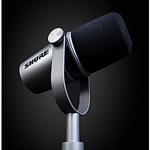 Shure MV7 USB/XLR Dynamic Microphone + SE215 Professional in-Ear Headphones for Podcasting, Recording, Streaming & Gaming, Built-in Headphone Output, Voice-Isolating Technology - Silver/Clear