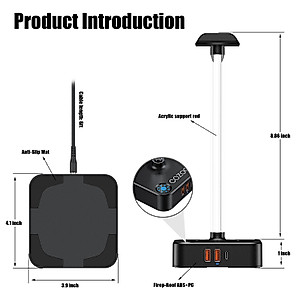 RGB Headphone Stand with USB Charger COZOO Desktop Gaming Headset Holder Hanger with 3 USB Charger and 2 Outlets - Great for Gaming, DJ, Wireless Earphone Display,Gamer PC Accessories Boyfriend Gifts