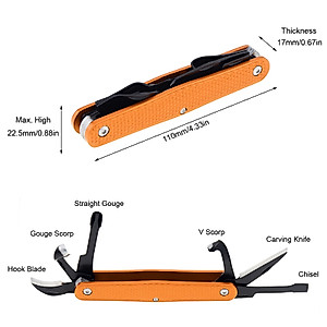 Omninmo Traditional Folding Whittling Knife with 1.5in Detail Blade, Sawcut Handle, Nickel Silver Bolsters, Multi-Tool Portable Carving Tool Right Handed Carving Jack for Carving Camping EDC Outdoors