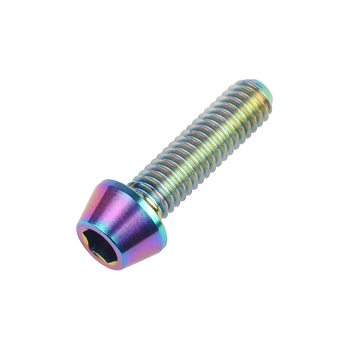 Wanyifa Titanium Ti DIN912 M4 8 15 20mm Tapered Head Hex Bolts Bicycle Screws Pack of 6 (Multicolored, M4x15mm)