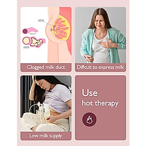 Momcozy Large Reusable Breast Therapy Packs, Temp-Sensing Hot and Cold Gel Breast Pads, Breastfeeding Essentials for Relieve Clogged Ducts, Nipple Pain, Improve Milk Flow, Engorgement, 2 Pack