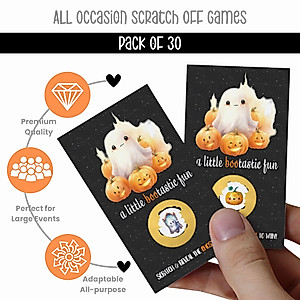 Little Boo Halloween Scratch Off Cards - Pumpkin Party Games for Baby Shower, Gender Reveal, Ghost Raffle Tickets, Adults, Birthday, Boo-Tastic Favors, 30 Pack