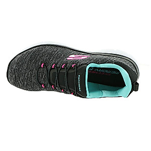 Skechers Women's Summits-Quick Getaway Sneaker, Black/Light Blue, 7.5 Wide