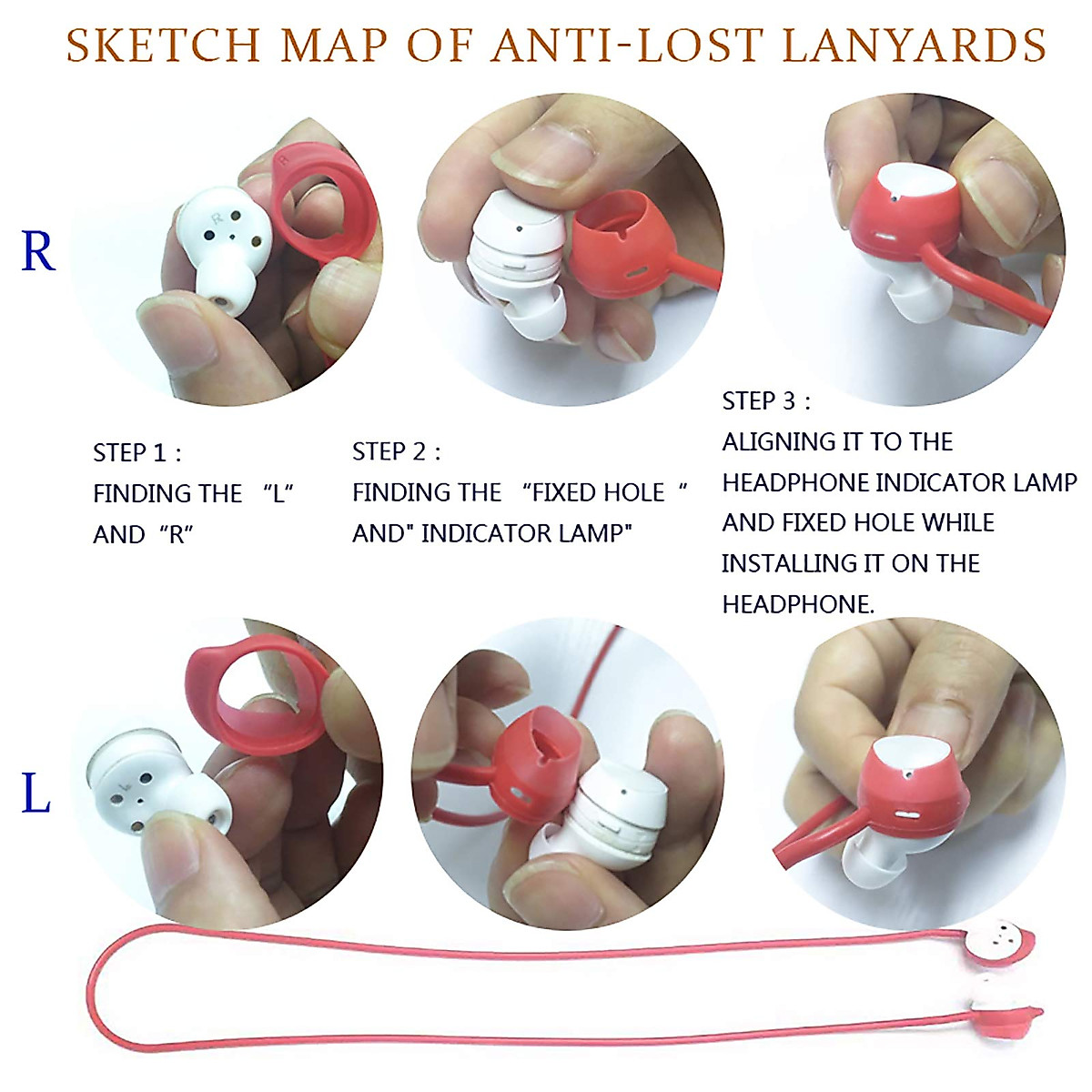 LICHIFIT Anti-Lost Strap Hanging Neck Rope Soft Silicone Headset Waterproof Sports Accessories for Samsung Galaxy Buds 2019