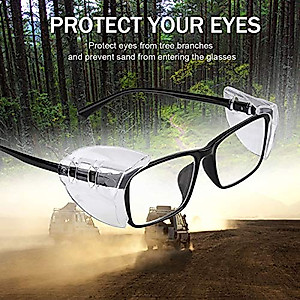15 Pairs Eye Glasses Side Shields, Flexible Slip on Side Shields for Safety Glasses Fits Small to Medium Eyeglasses