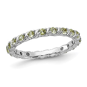 Gem And Harmony 7/8 Carat (ctw) Peridot Eternity Band Ring in Sterling Silver