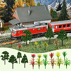 Crowye 160 Pcs Mixed Model Trees Mini Diorama Trees Diorama Supplies Miniature Trees for Crafts Fake Toy Trees Model Train Scenery for Diorama Train Garden Scenery Railway Sand Architecture Model