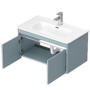 Ceramic Bathroom Vanity, Stainless Steel Bathroom Vanities, Waterproof Vanity, for Bathroom, Garage, and Garden (31.7" W, Includes Cold and Hot Faucet, Set of Accessories)