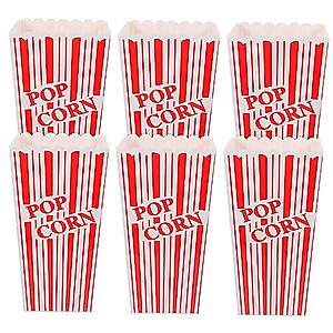 BESTOYARD 30 Pcs Popcorn Popcorn Bucket Party Popcorn Containers Striped Popcorn Boxes Disposable Popcorn Bags Disposable Cake Containers Candy Containers Disposable Containers Snack Bag