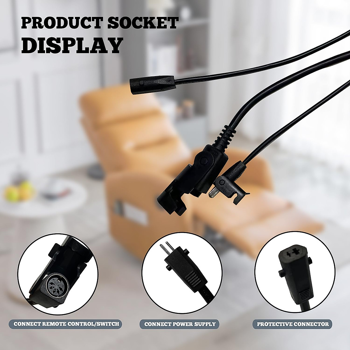 Kroshine Power Recliner Motor Replacement with Cord Model ML8-233 Linear Actuator for Sofa Lift Chair Couch Massage Seat Bed, Aluminum