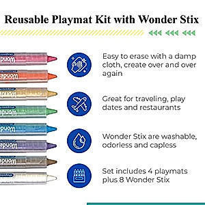 The Pencil Grip Create Everyday Black Board Playmat Kit with 8 Wonder Stix (TPG648)