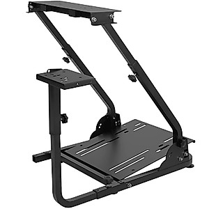 Anman G25 Racing Simulator Cockpit with Shifter Mount Fit for Logitech G27 G29,Throustmaster t150 t150 pro Race Car Seat hori steering wheel Height and Angle Adjustable Gaming Wheel Stand Shifter Peda