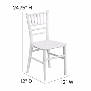 BizChair 10 Pack Child’s White Resin Party and Event Chiavari Chair for Commercial & Residential Use