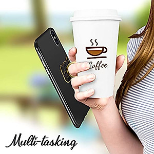 Cellphone Ring Holder Finger Kickstand (2 Pack) - ifab 360° Rotation/Sturdy/Reusable/Grip/Stand/ Universal - Compatible with All Smartphones - Cat Black