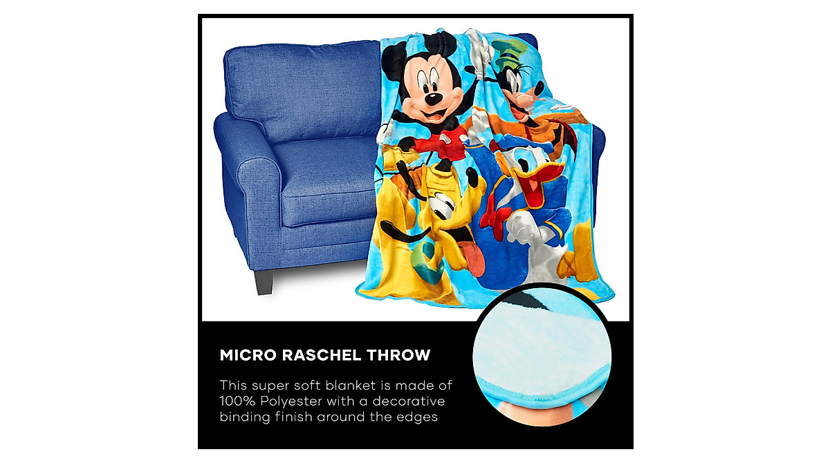 Disney Mickey Mouse Clubhouse Plush Throw Blanket 46x60