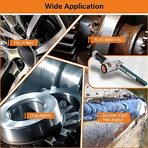 1/2" x 18" Air Belt Sander, Mini Belt Sander for Woodworking/Metal Working Handheld All Angle Grinder Belt Sander with 3 Belts (36/40/60#) Industrial Pneumatic Tool