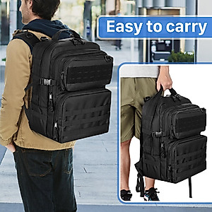 PGmoon Tactical Game Backpack Compatible with PS5/PS5 Slim/PS5 Pro/PS4 Console, Travel Carrying Case Storage Bag for 15.6" Laptop, Portable Monitor, Controller and Other Gaming Accessories