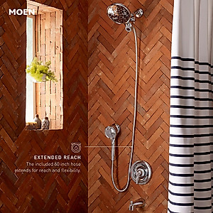 Moen Engage Magnetix Chrome 2.5 GPM Handheld/Rain Shower Head 2-in-1 Combo Featuring Magnetic Docking System, Rain Shower Head with Handheld Spray, 26009