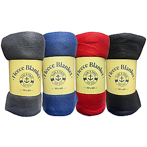 Yacht & Smith Soft Fleece Blankets 50 X 60, Lightweight, Cozy Warm Throws Dark Colorful Blanket Sofa Travel Outdoor, Wholesale